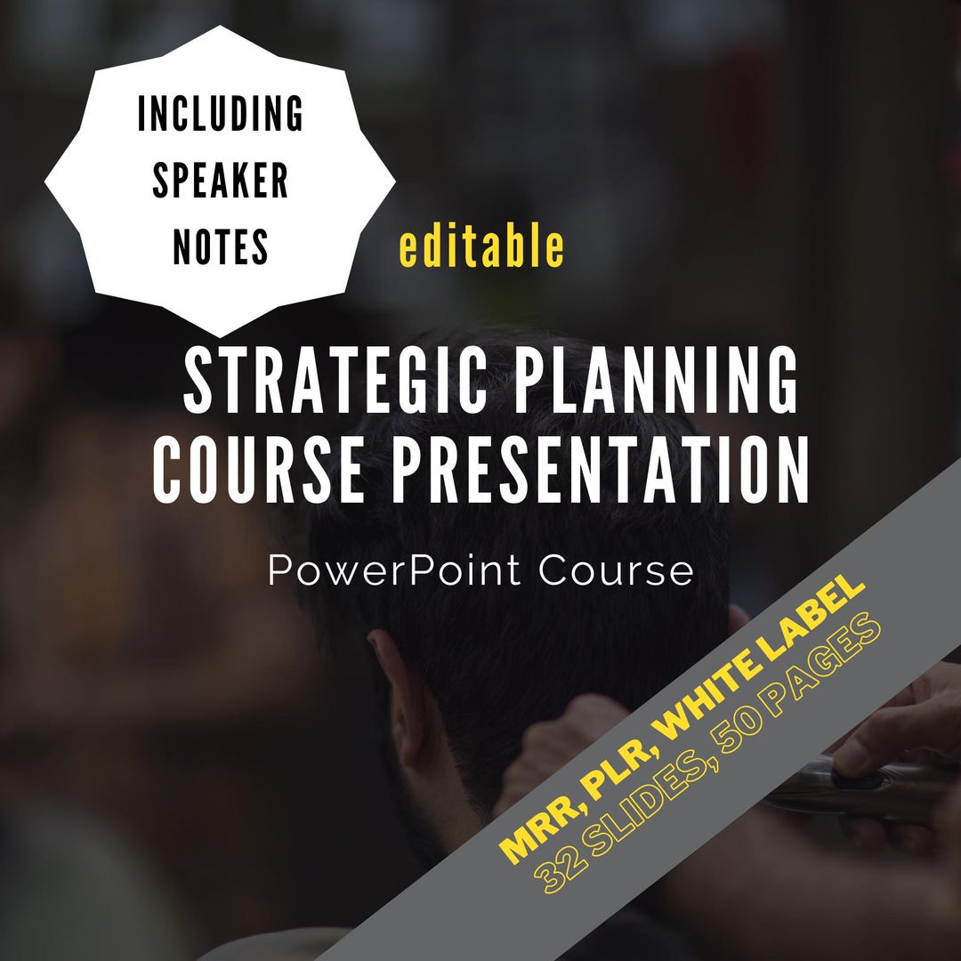 Strategic Planning Powerpoint Course: Leadership Training (PLR) 50 ...