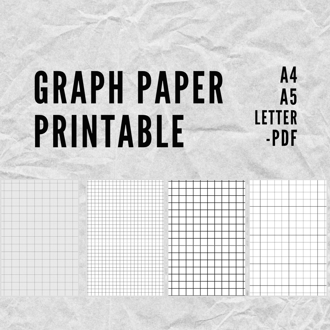 Printable Graph Paper High-quality Digital Template for Graphing, Math ...