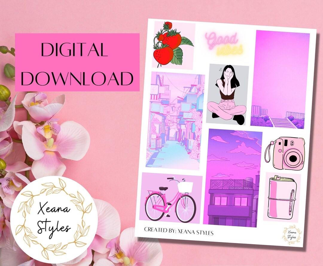 Strawberry Pink Anime Sticker Sheet - Etsy