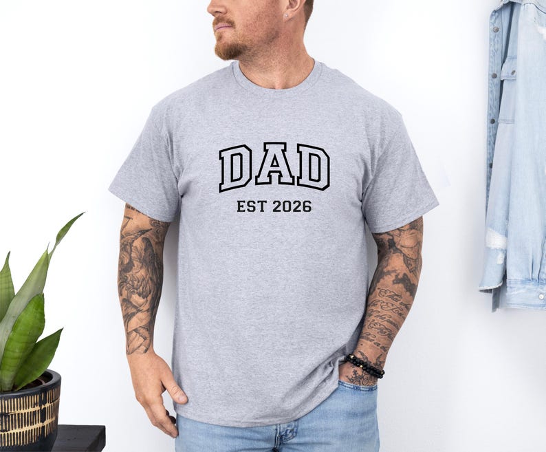 Dad Est T-shirt, Personalised Dad Shirt, Father's Day Shirt, New Dad ...