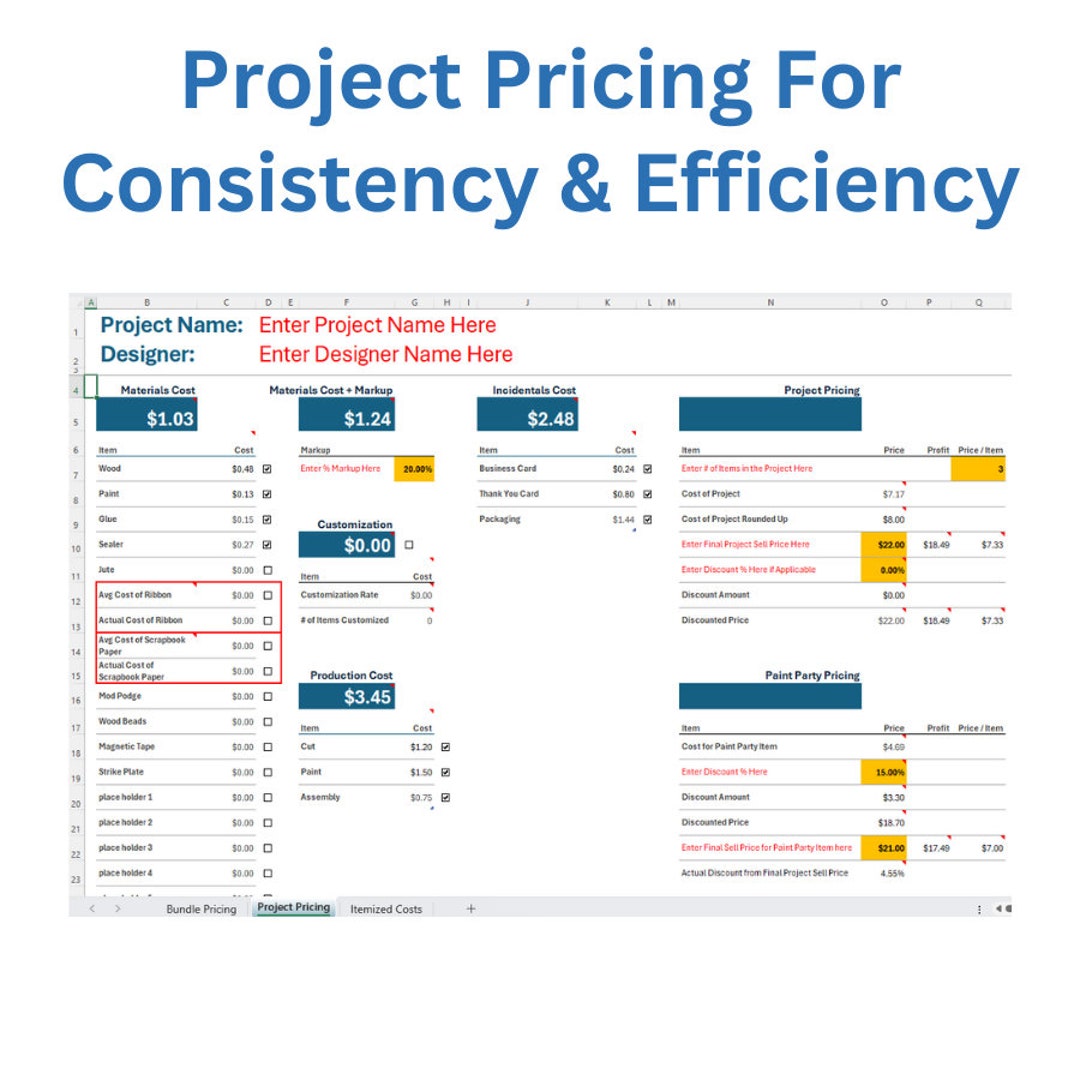 Laser Cut Products, Pricing Template, Product Cost Template, Product ...