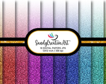Ombre Glitter Digital Paper - Etsy