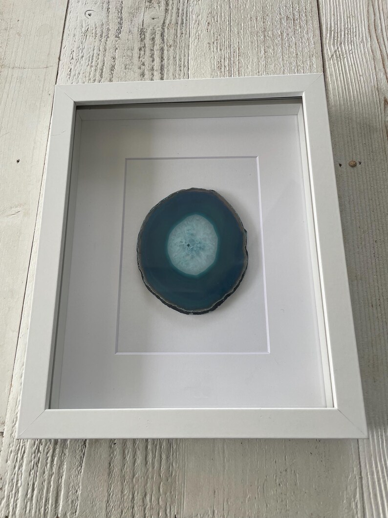 Shadowbox Frame With One of a Kind Multi Teal Agate Stone-perfect for ...
