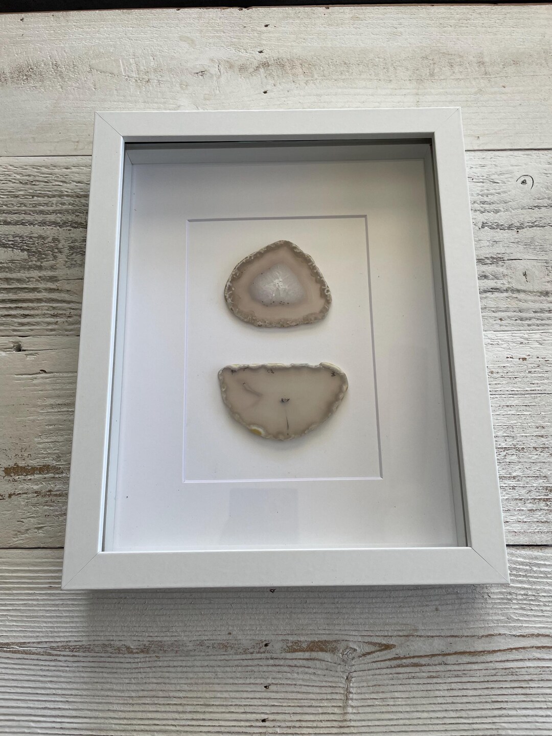 Shadowbox Frame With Hand Selected Cream Agate Stones-perfect for Any ...