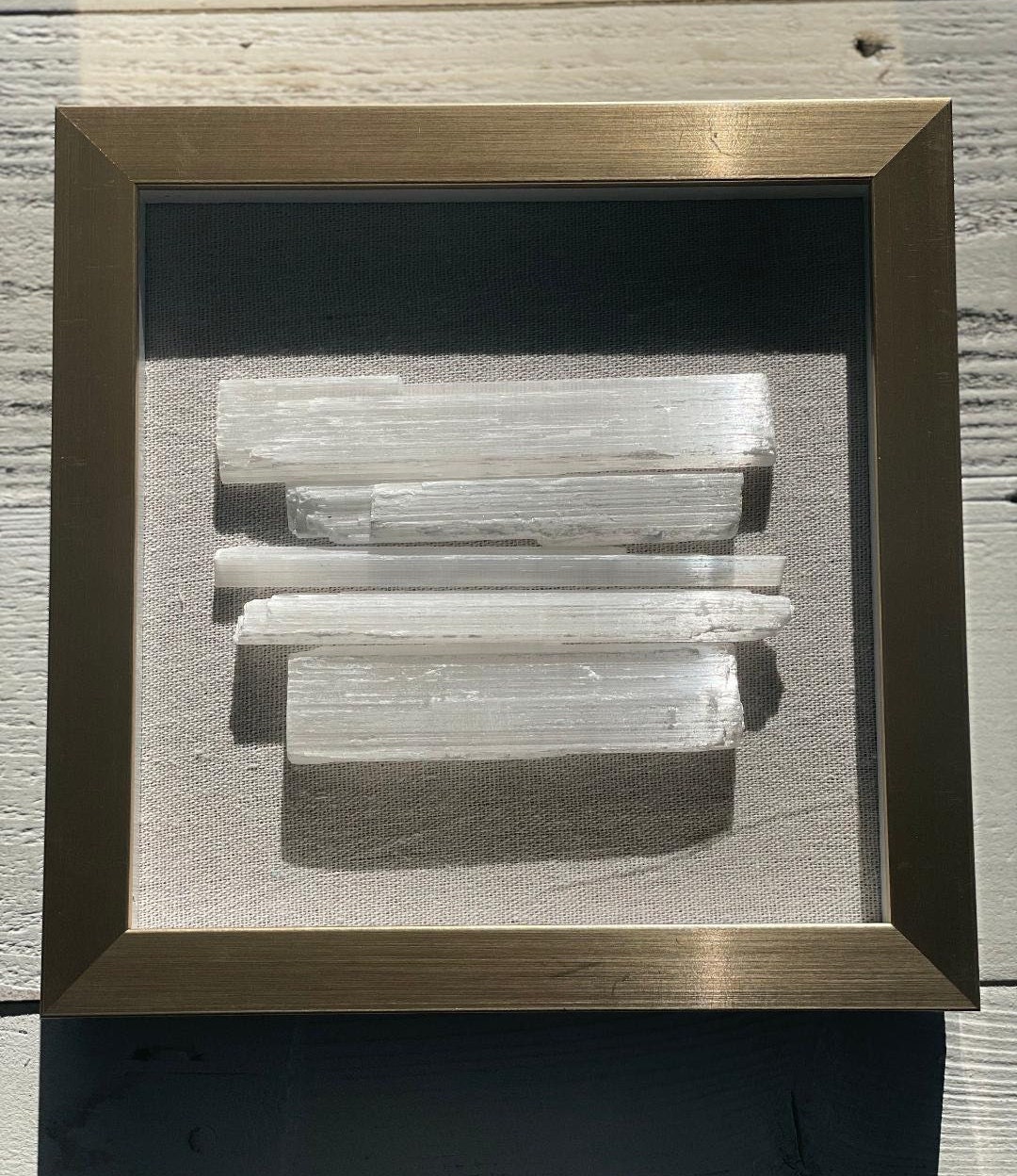 New Beginning Crystal, Selenites, in Open Gold Shadowbox - Etsy
