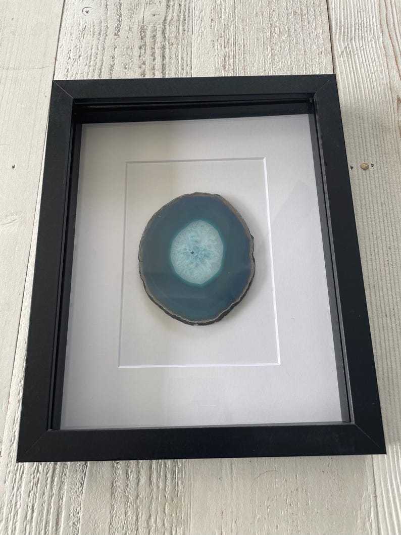 Shadowbox Frame With One of a Kind Multi Teal Agate Stone-perfect for ...
