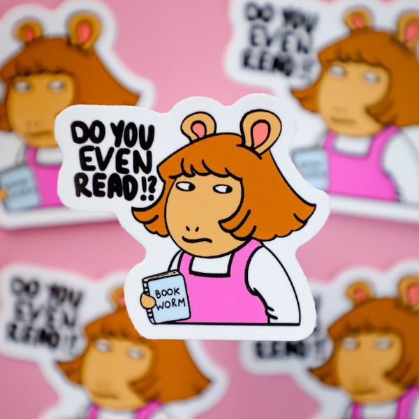 Arthur Reading Sticker - Etsy