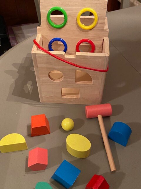 Personalized Large Wooden Shape Sorter With Hammer Tool and Easy Carry ...