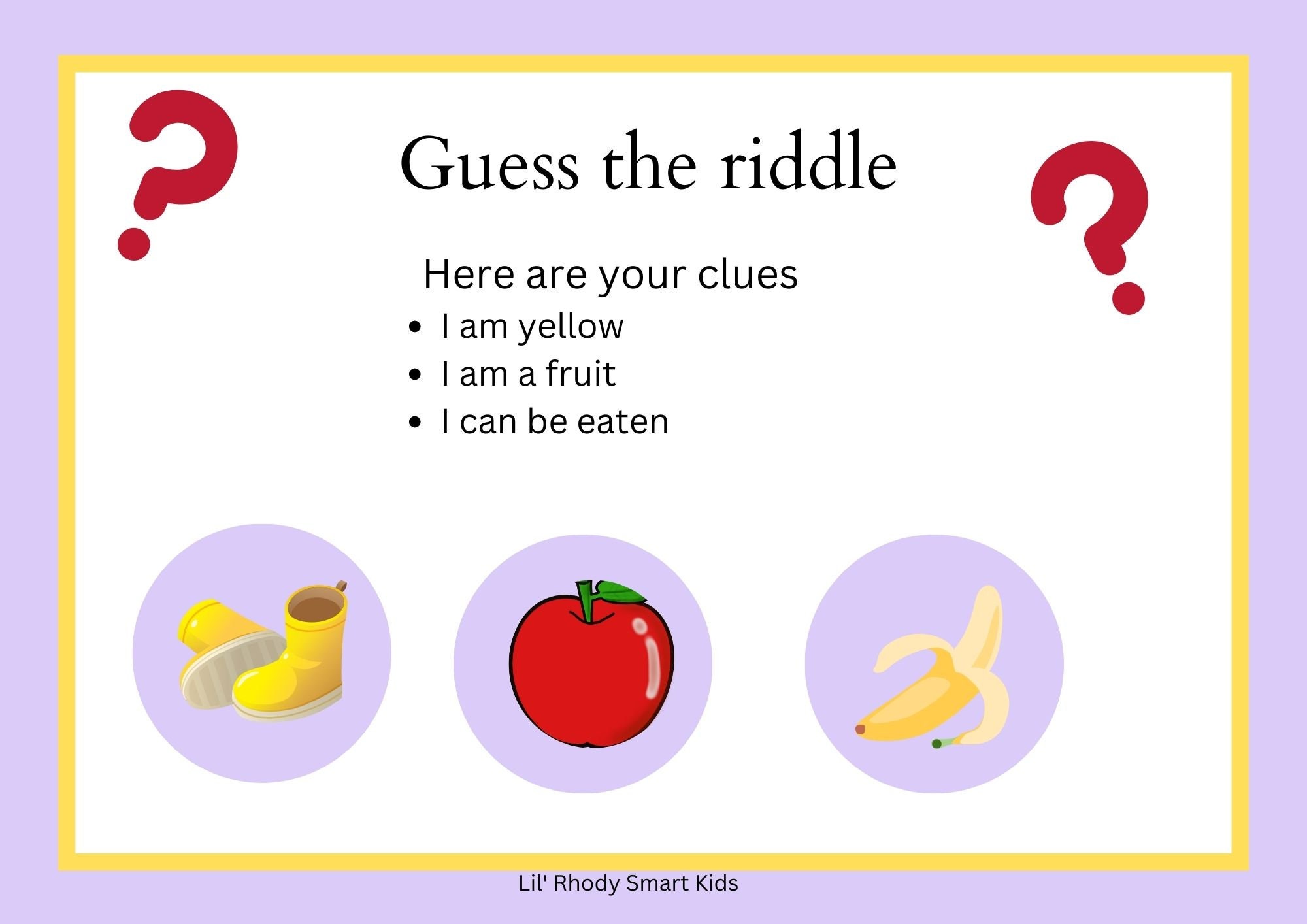 FUN WITH RIDDLES- Enjoy Playing This Fun Guessing Game With Adorable ...