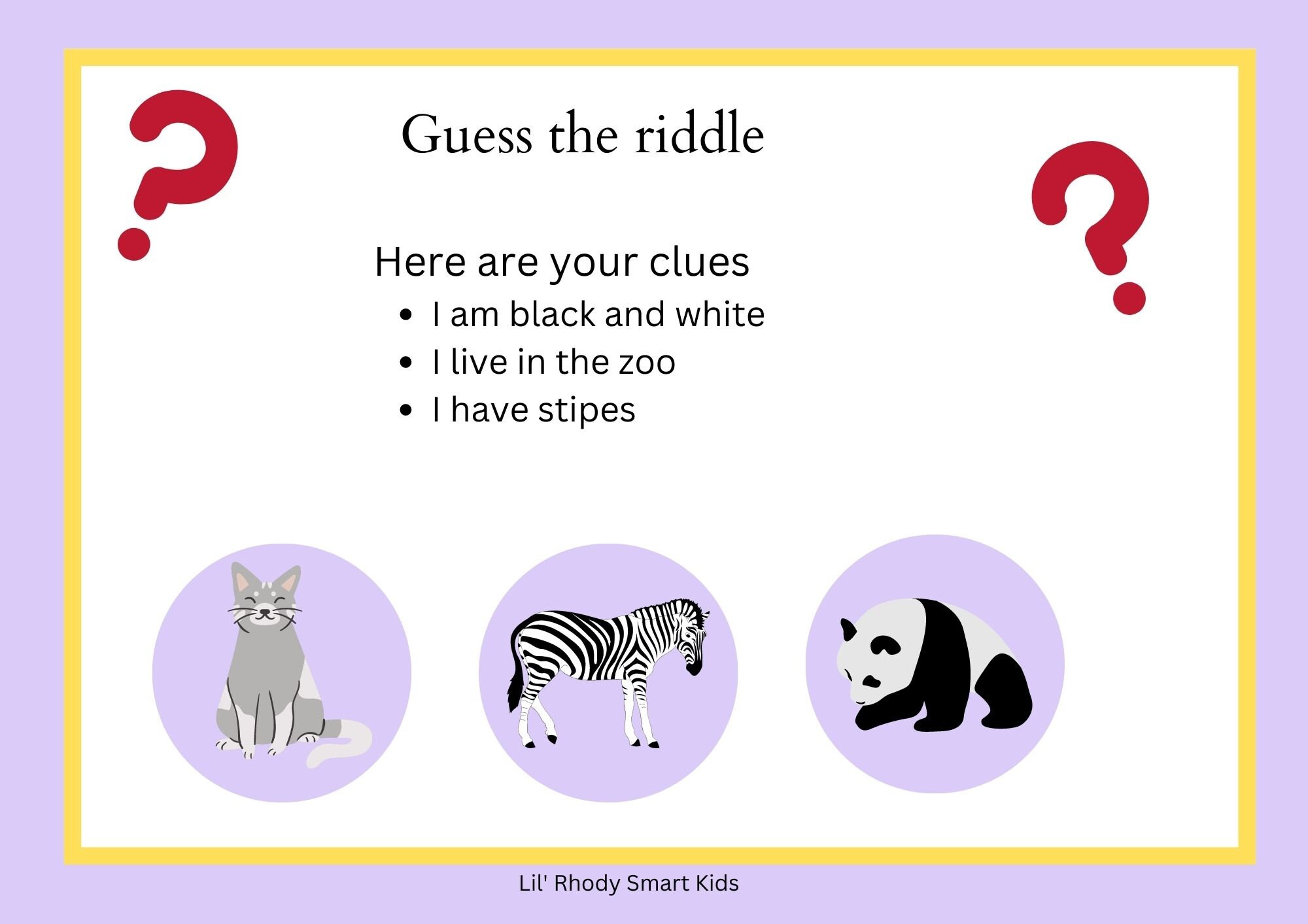 FUN WITH RIDDLES- Enjoy Playing This Fun Guessing Game With Adorable ...