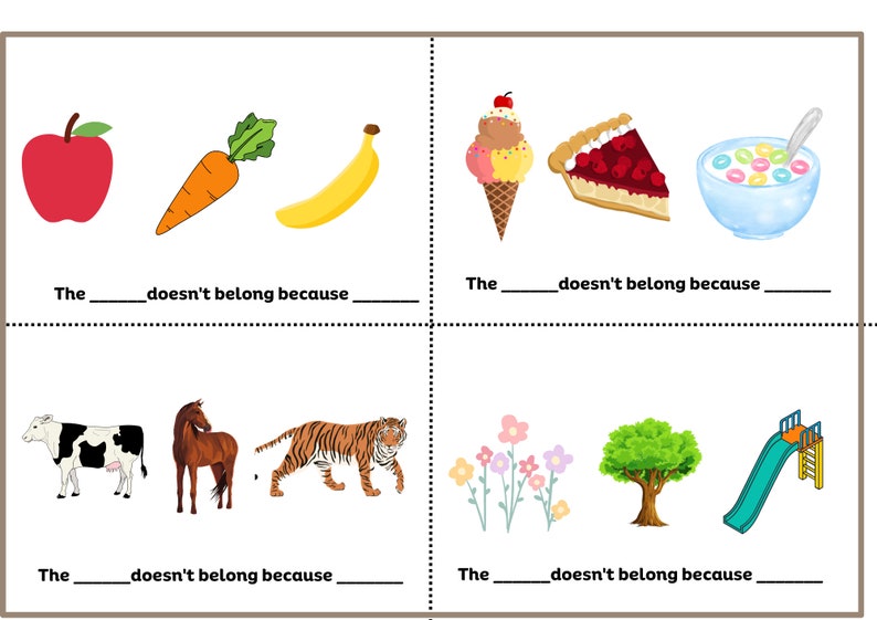 What Doesn't Belong A Receptive and Expressive Language Activity ...