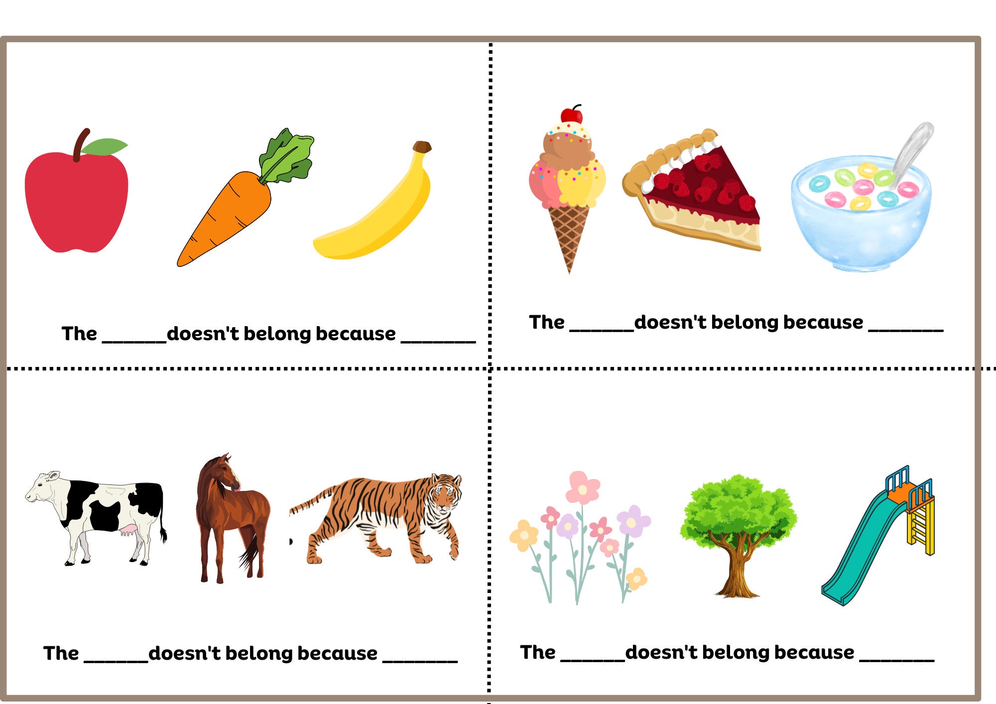 What Doesn't Belong? A Receptive and Expressive Language Activity ...