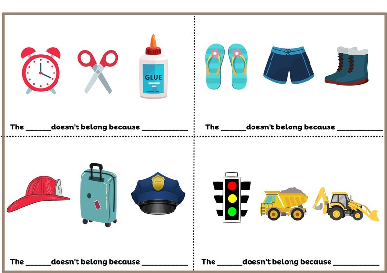 What Doesn't Belong A Receptive and Expressive Language Activity ...