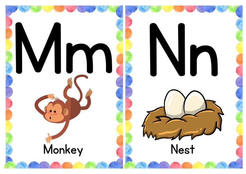 ALPHABET LEARNING CARDS - Fun, Colorful Visuals to Support Classroom ...