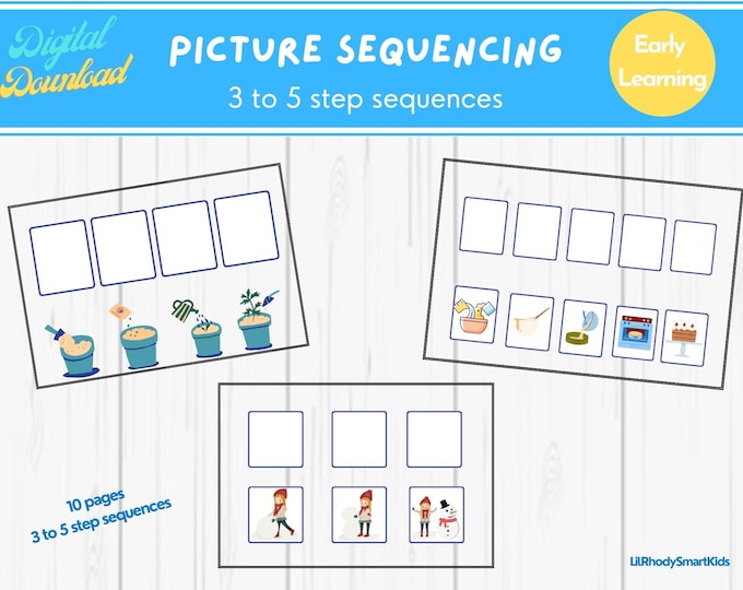 SEQUENCING PICTURES 3 to 5 Step Sequencing of Common Actions Pre-k ...