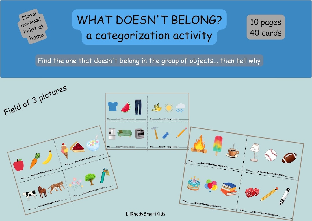 What Doesn't Belong? A Receptive and Expressive Language Activity ...