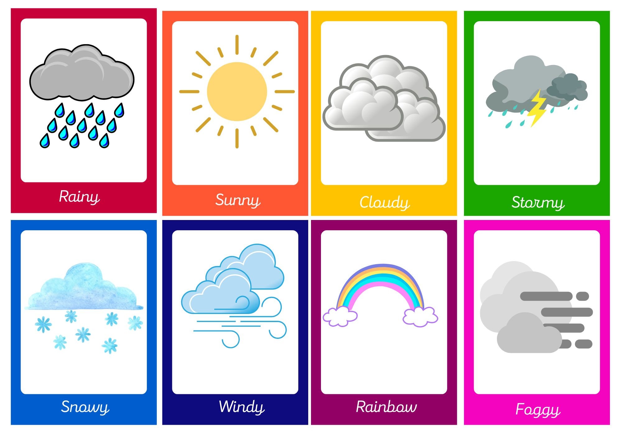 What is the Weather Today? A Memory Match Game. Perfect for Preschool ...