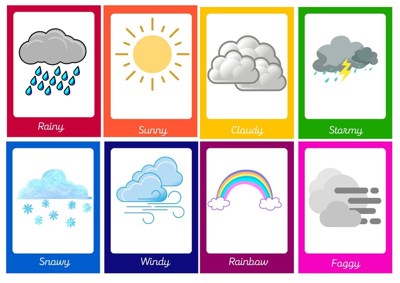 What is the Weather Today? A Memory Match Game. Perfect for Preschool ...