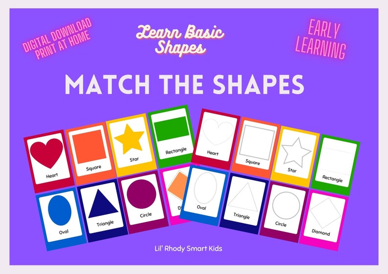 Match the Shapes-your Child Will Love Matching These Brightly Colored ...