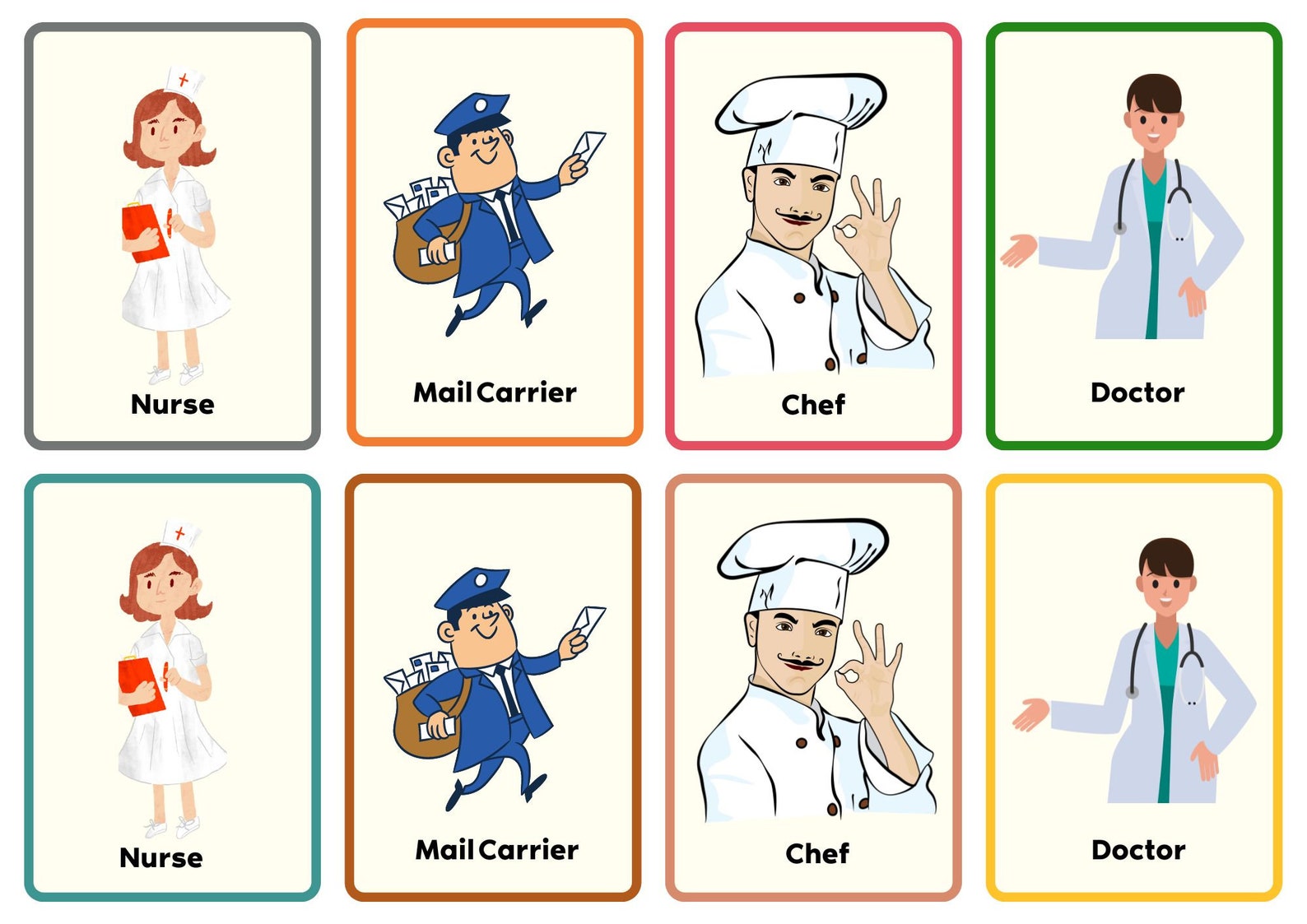 Community Helpers Memory Match Game - Etsy