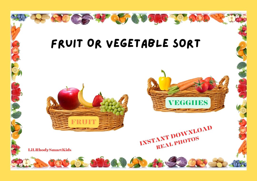 FRUIT and VEGETABLE SORT Sort the Fruits From the Veggies - Etsy
