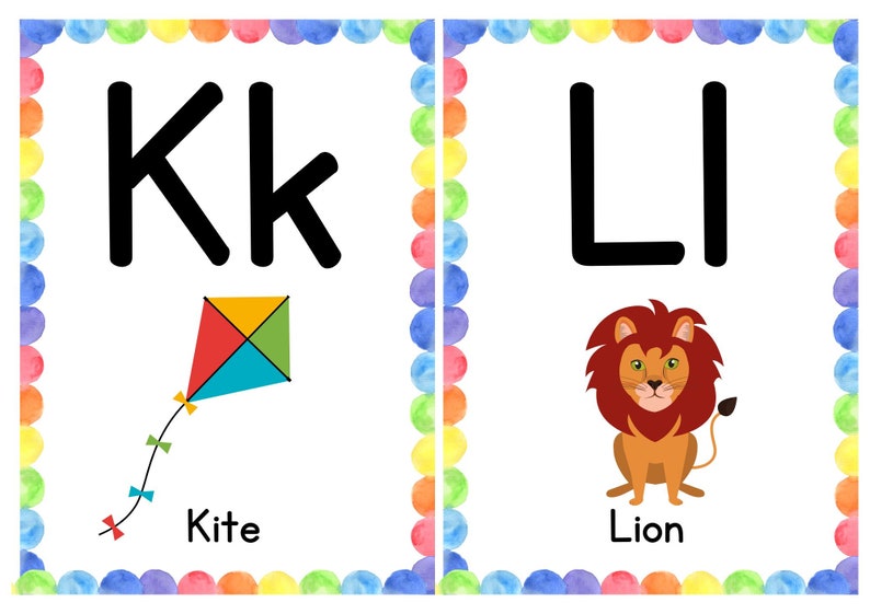 ALPHABET LEARNING CARDS - Fun, Colorful Visuals to Support Classroom ...