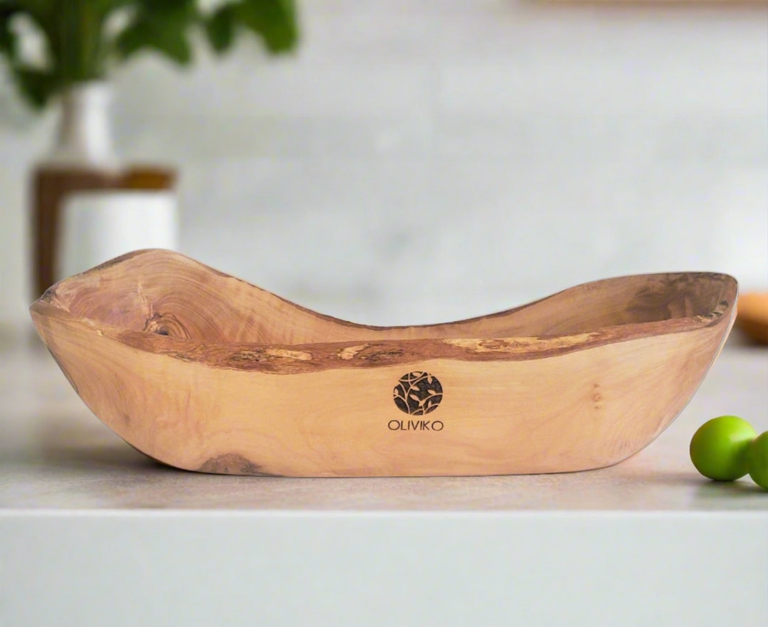 OLIVIKO 100% Handmade Olive Wood Bread, Fruit Serving Basket - Etsy