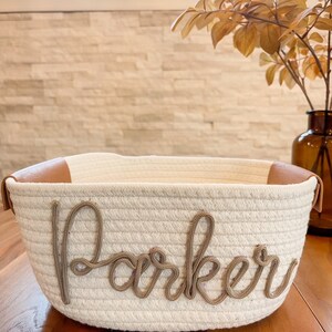 Personalized Custom Name Rope Basket | Baby Gift Basket | Toy Basket ...