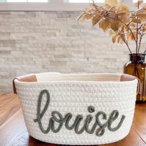 Personalized Custom Name Rope Basket | Baby Gift Basket | Toy Basket ...