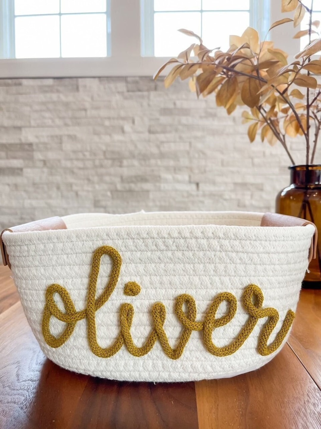 Personalized Custom Name Rope Basket | Baby Gift Basket | Toy Basket ...