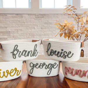 Personalized Custom Name Rope Basket | Baby Gift Basket | Toy Basket ...