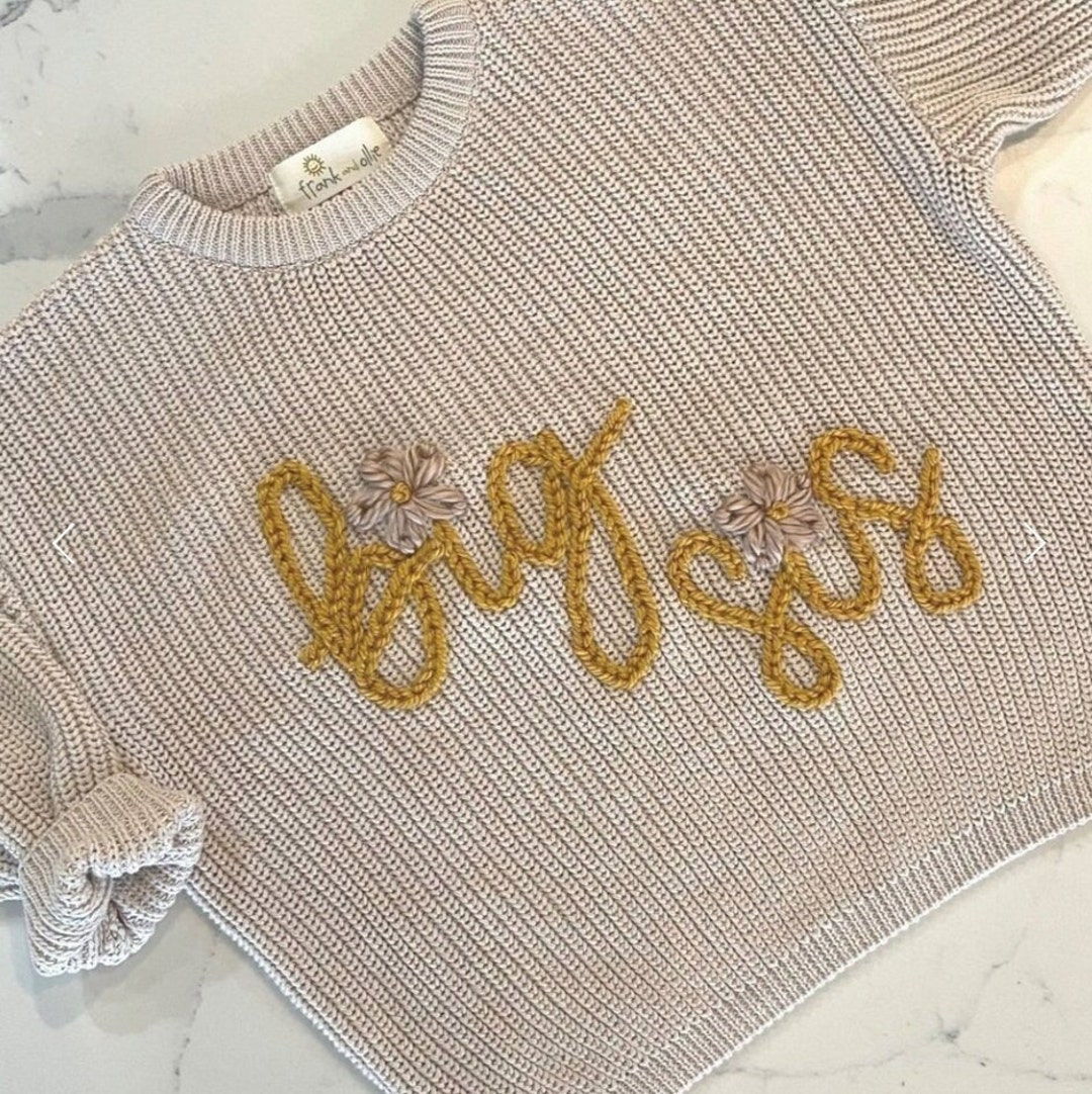 Personalized Hand Embroidered Big Sis/lil Sis Big Bro/lil Bro - Etsy