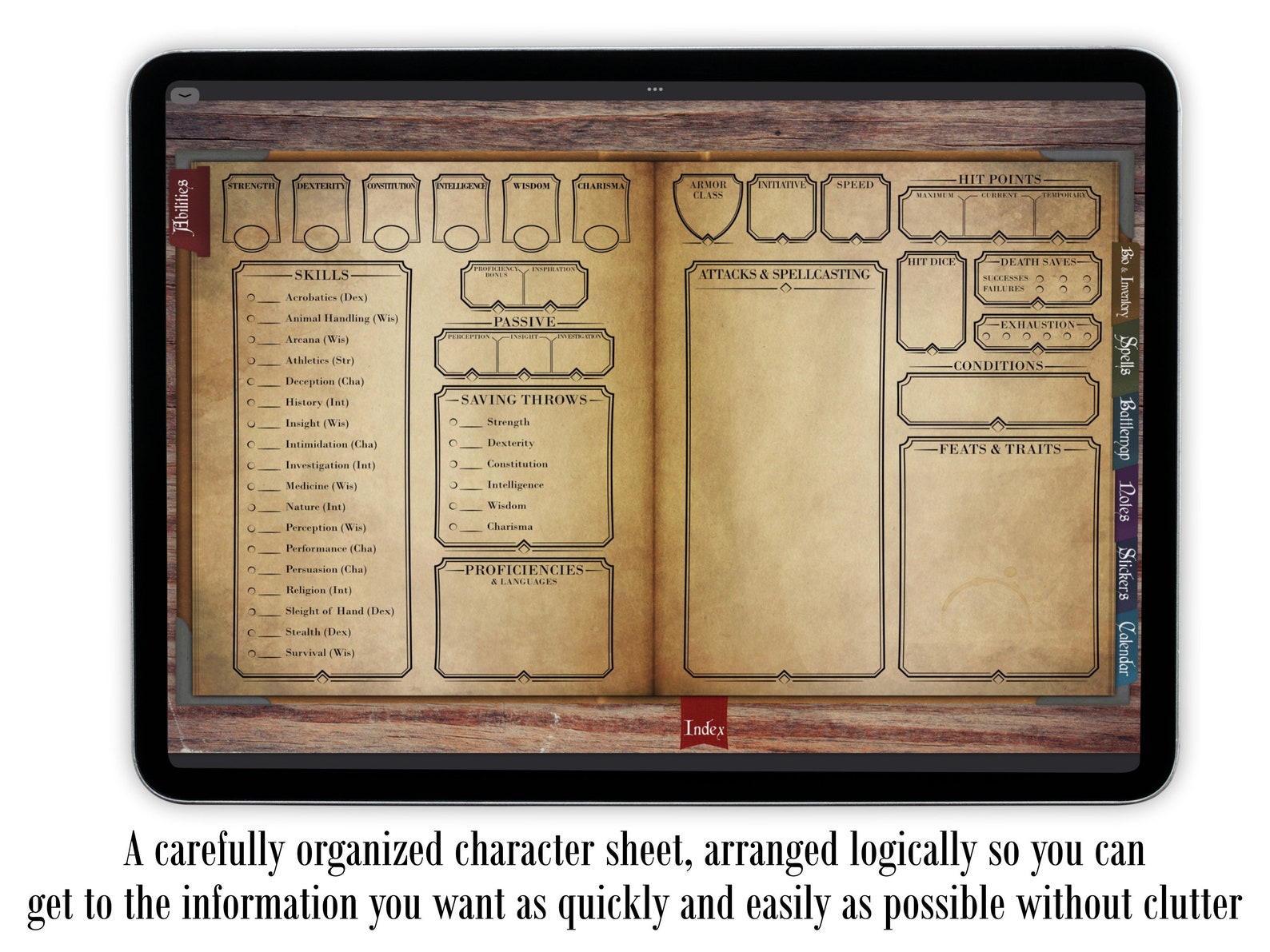 Digital D&D Player's Journal Dnd Character Sheet - Etsy