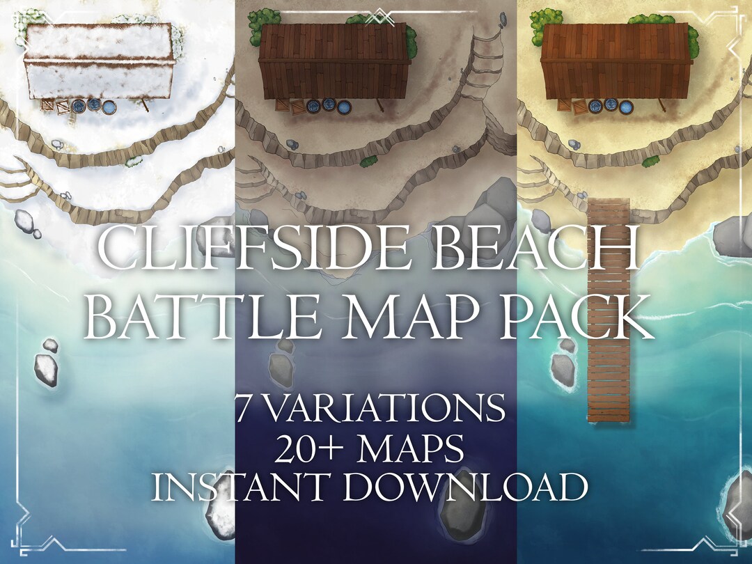 Cliffside Beach Digital Map Pack for Dungeons and Dragons and Table Top ...