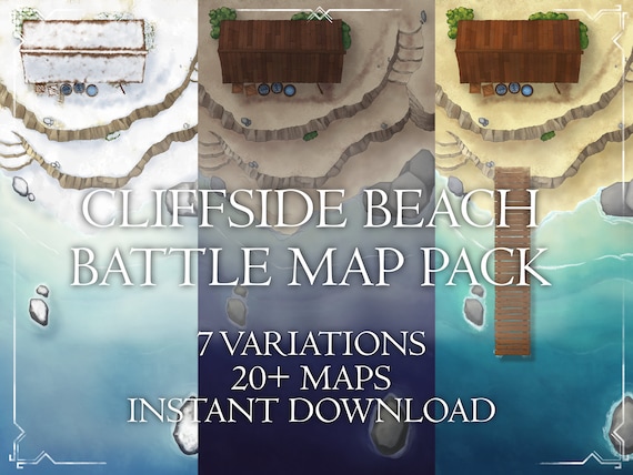 Cliffside Beach Digital Map Pack for Dungeons and Dragons and | Etsy