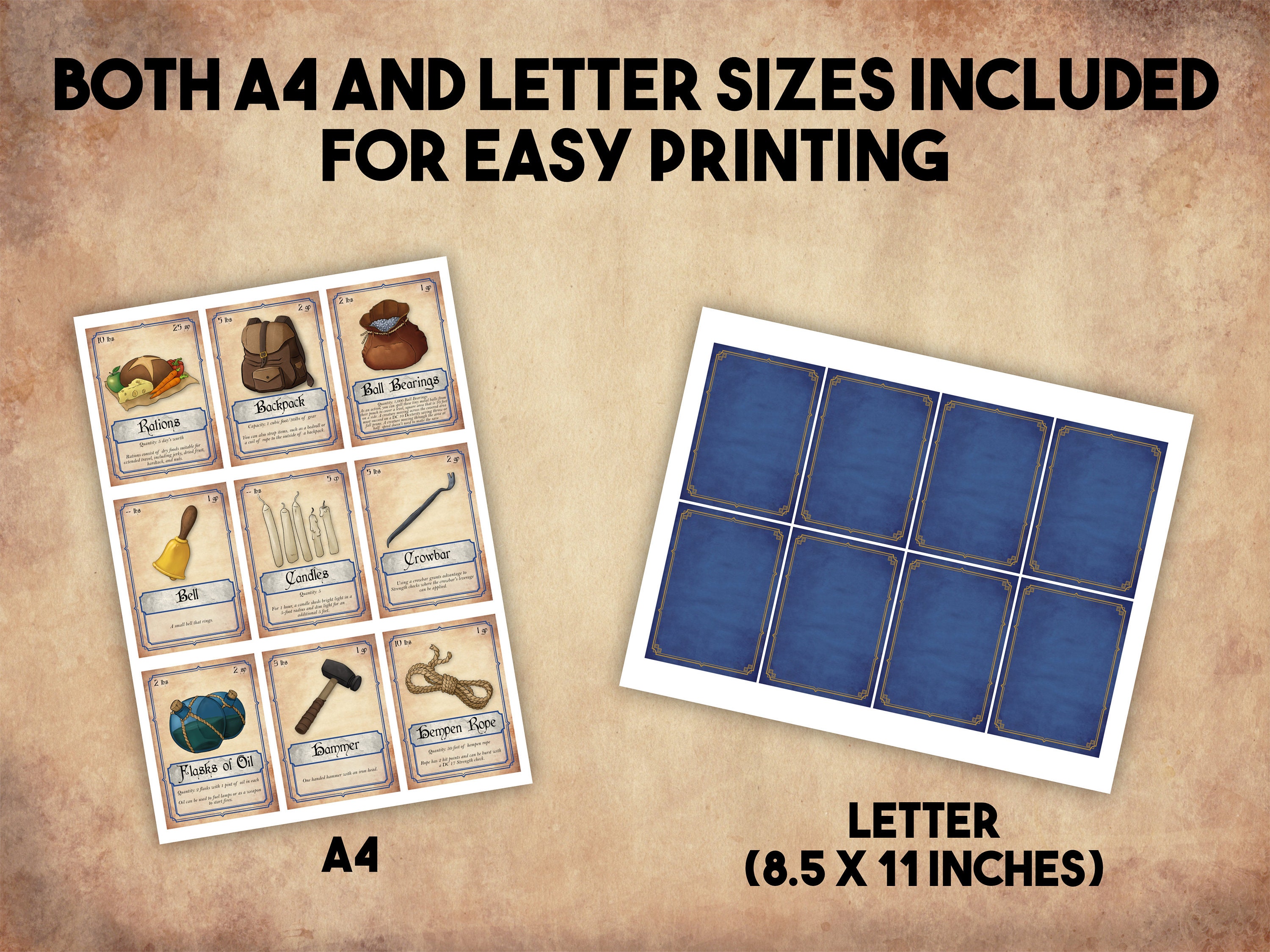 Dnd Item Cards Dungeons and Dragons Printable Burglar's - Etsy