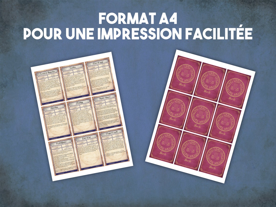 French Bard Dnd Spell Cards, Dungeons and Dragons Printable Spell Cards ...
