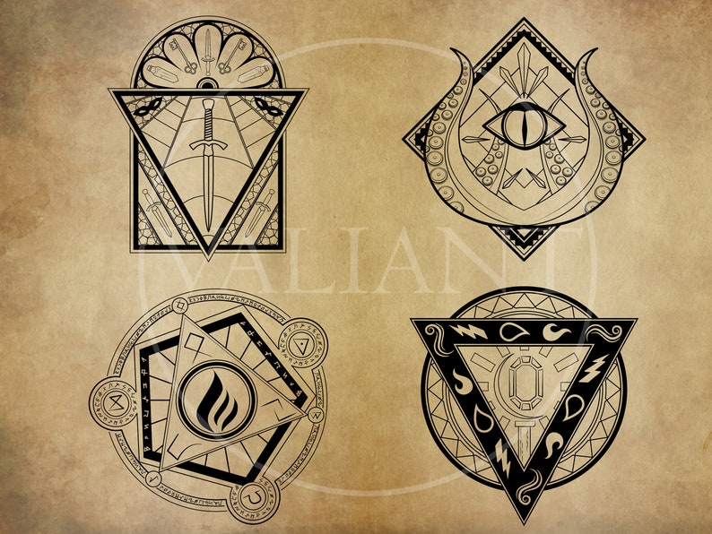 D&D Class Emblems Bundle, 12 Classic Character Class Badges ...