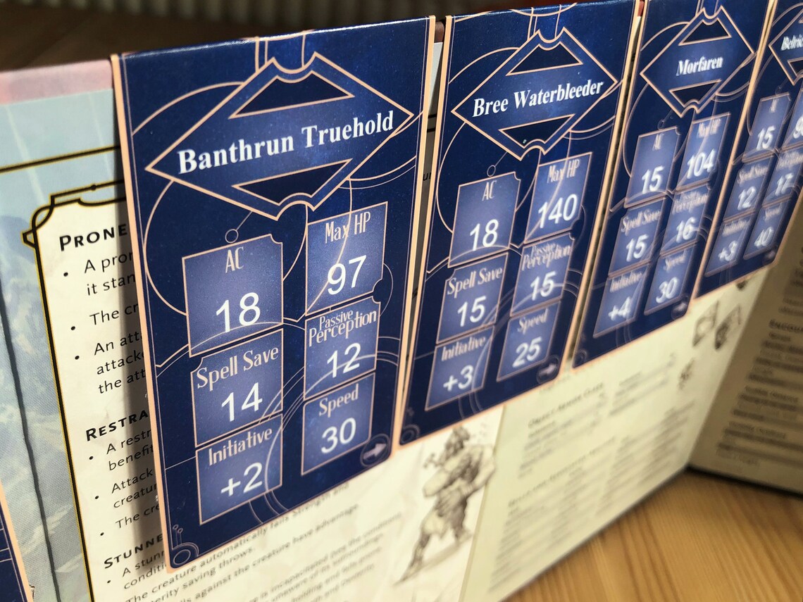 Dnd Printable Initiative Trackers Celestial Style Combat - Etsy