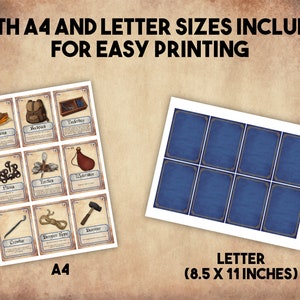 Dnd Item Cards, Dungeons and Dragons Printable Dungeoneer's Pack Cards ...