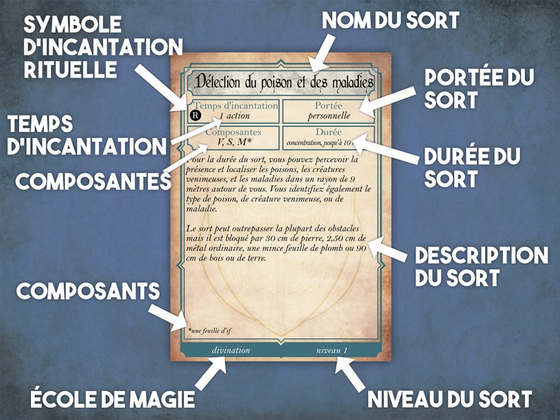French Paladin Dnd Spell Cards, Dungeons and Dragons Printable Spell ...