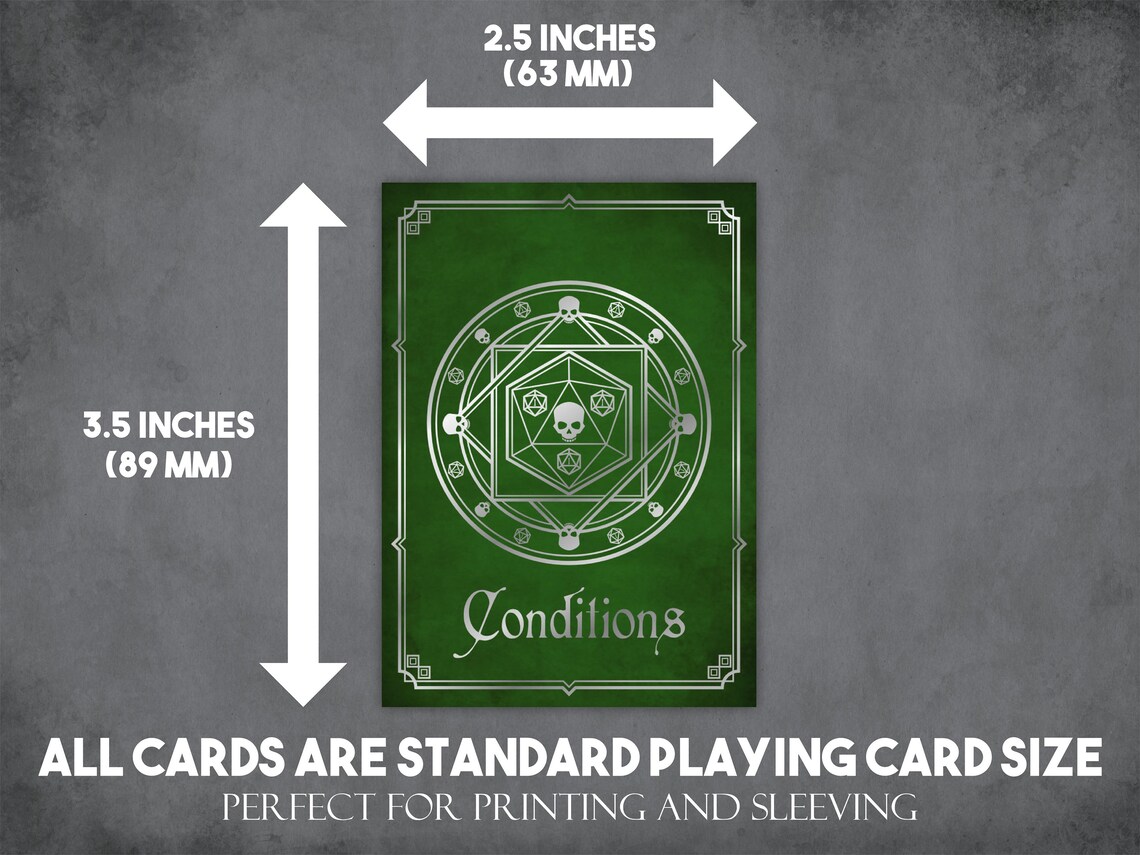 Dnd 5e Condition Cards | Printable Condition Cards | Instant Download ...