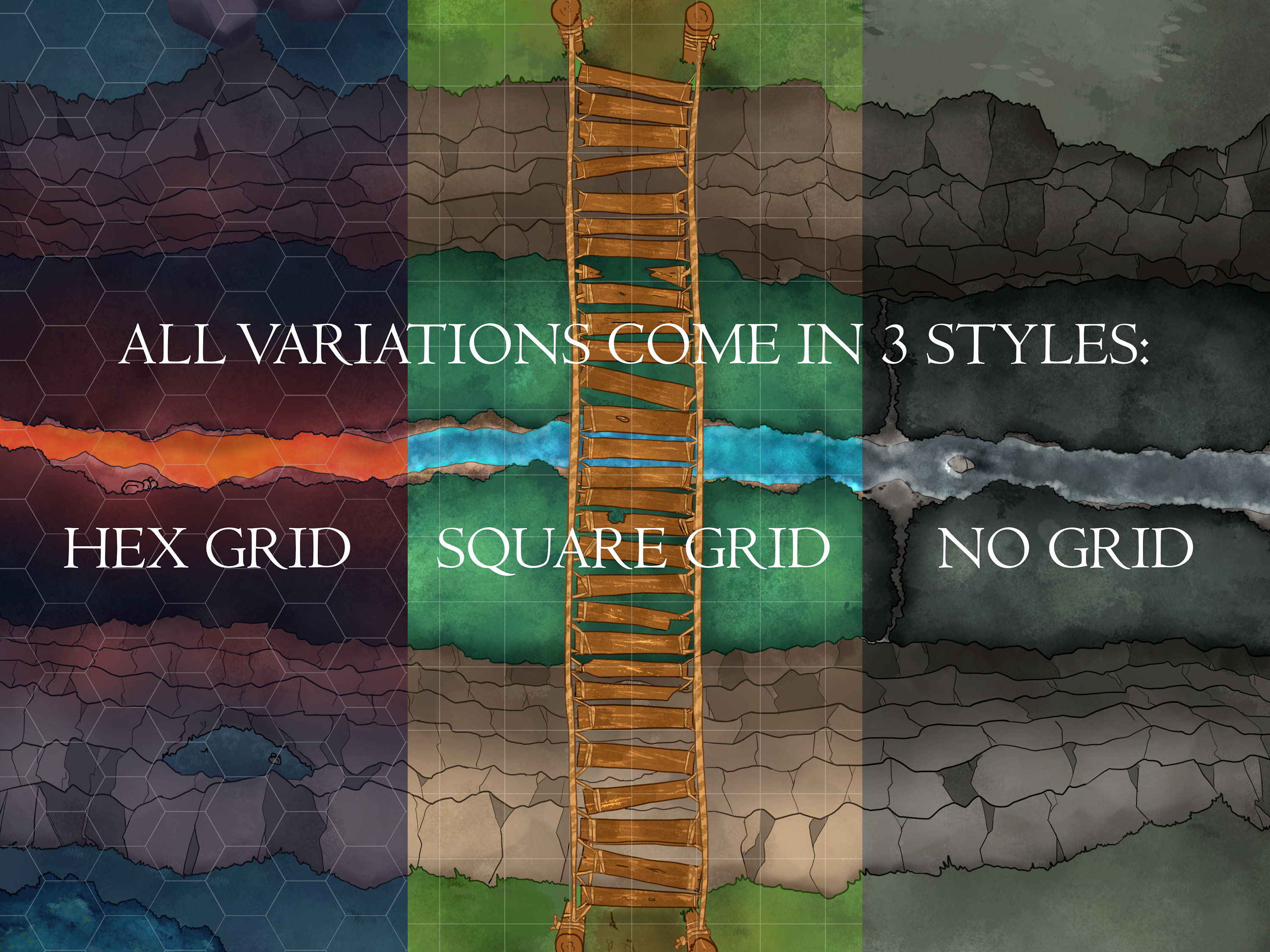 Chasm Bridge Digital Map Pack for Dungeons and Dragons and Table Top ...