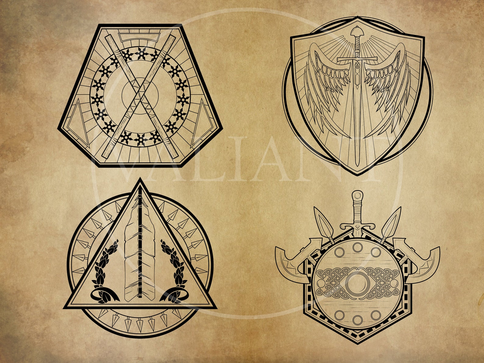 D&D Class Emblems Bundle, 12 Classic Character Class Badges ...