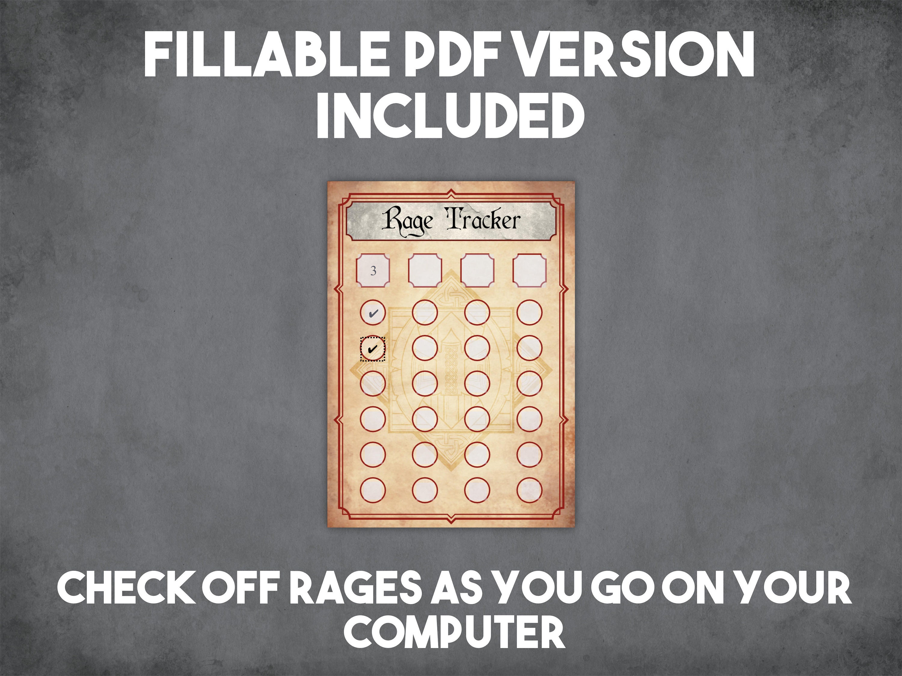 Dnd Barbarian Rage Tracker Cards | Instant Download and Print D&D ...