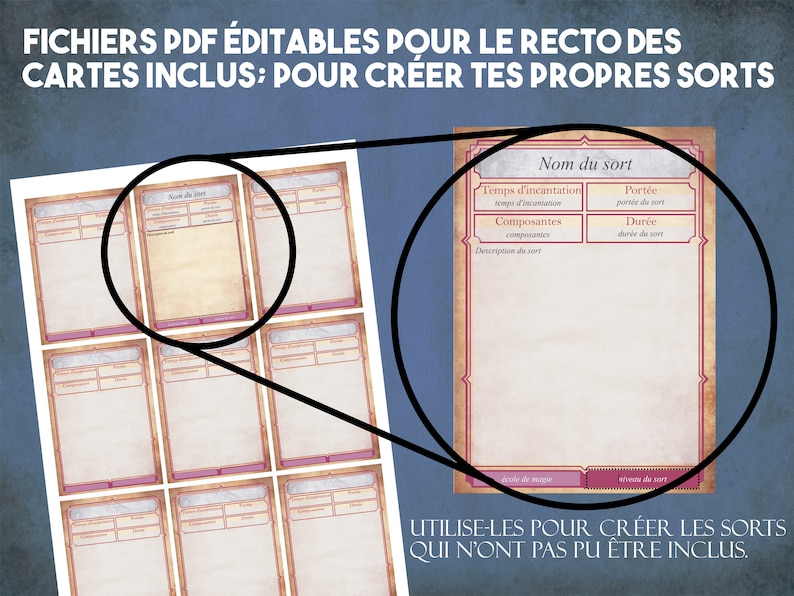French Printable Dnd Spell Cards Bundle Instant Download Dungeons and ...