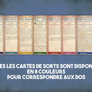French Printable Dnd Spell Cards Bundle | Instant Download Dungeons and ...