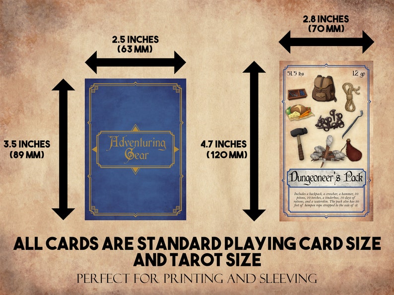 Dnd Item Cards Dungeons and Dragons Printable - Etsy