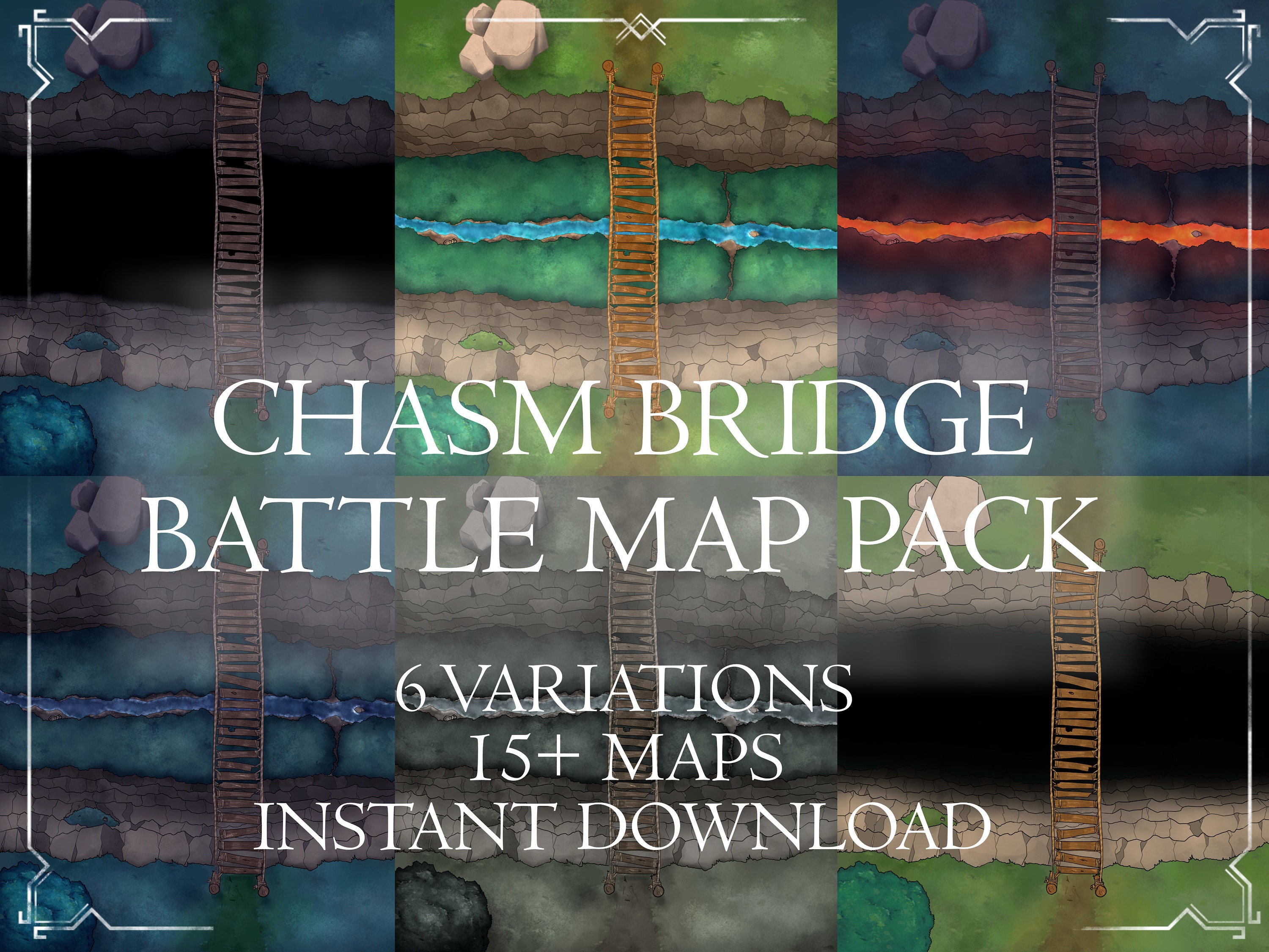 Chasm Bridge Digital Map Pack for Dungeons and Dragons and Table Top ...