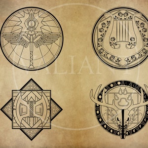 D&D Class Emblems Bundle, 12 Classic Character Class Badges ...